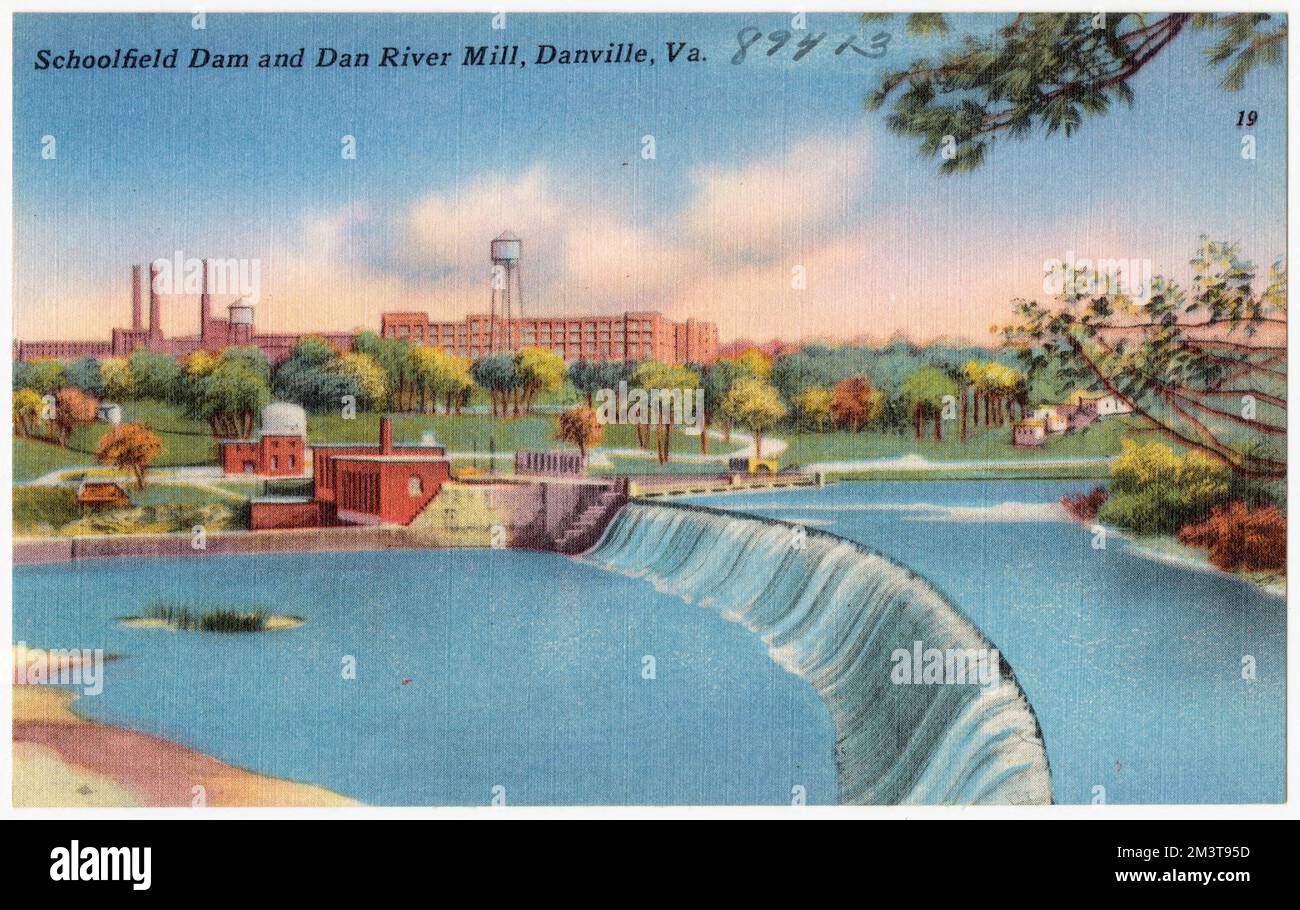 Schoolfield Dam and Dan River Mill, Danville, Va. , Dams, Industrial ...