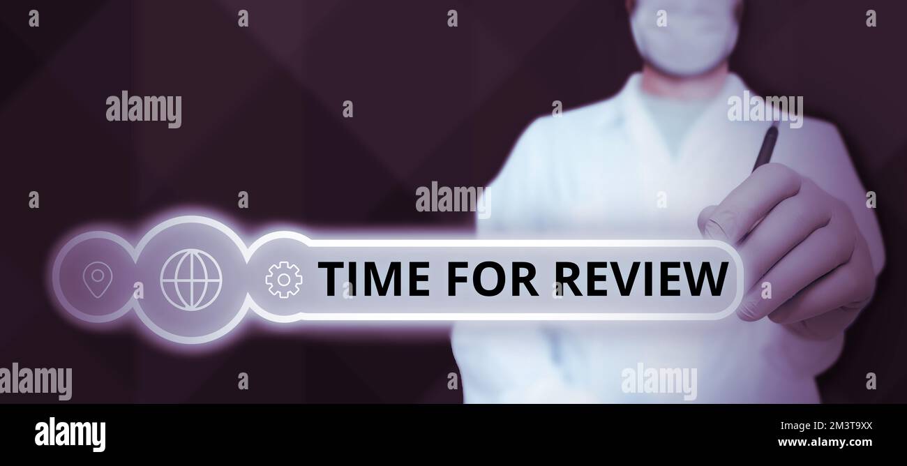 Hand writing sign Time For Review. Business concept Evaluation Feedback ...