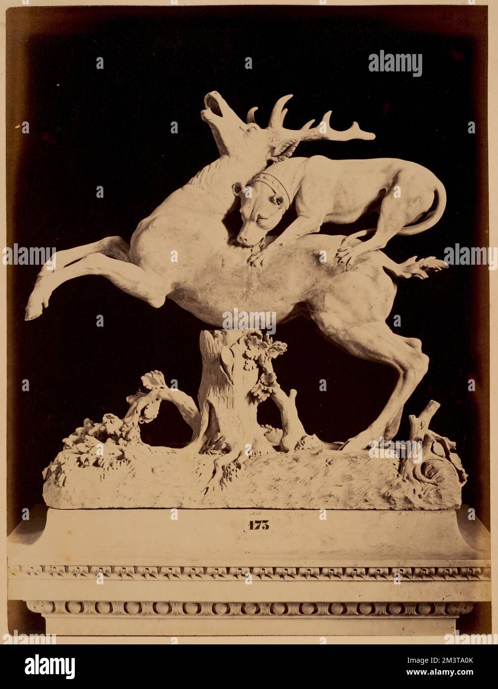 Sculpture of dog attacking a stag , Sculpture, Dogs, Deer. Nicholas ...