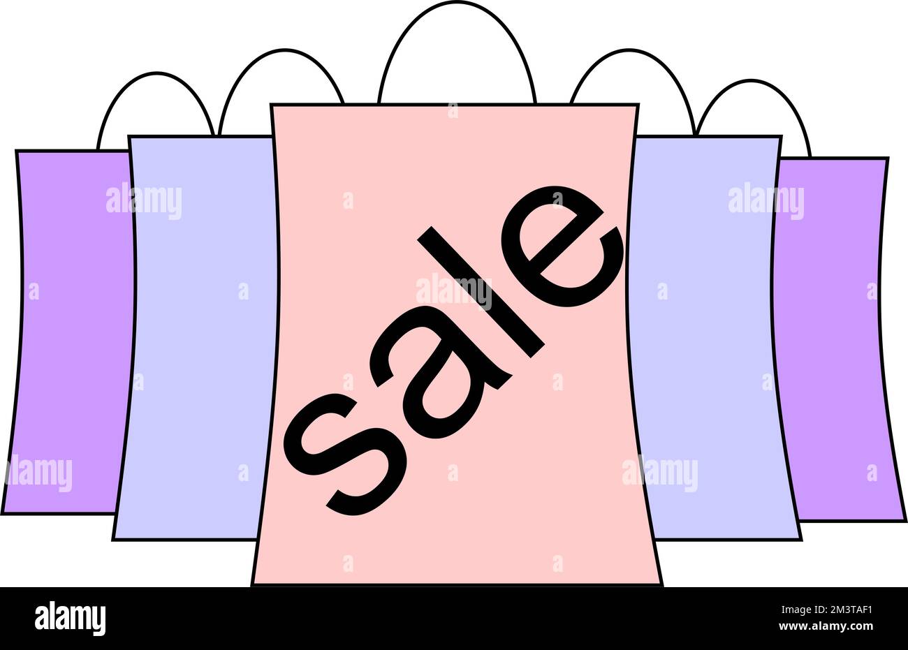 simple color graphic drawing with black outline of paper bags from the ...