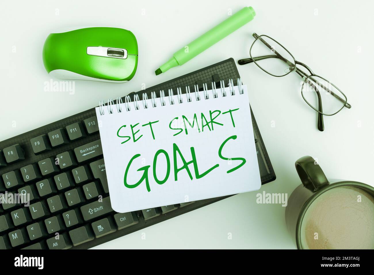 Writing displaying text Set Smart Goals. Concept meaning Establish ...