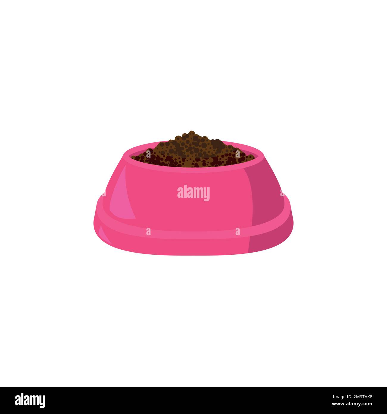 Dog, cat, animal or pet full food bowl vector illustration. Simple ...