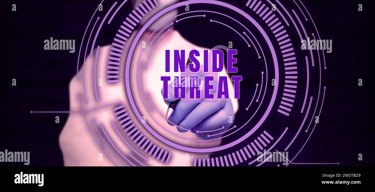 Conceptual caption Inside Threat. Business overview Information that ...