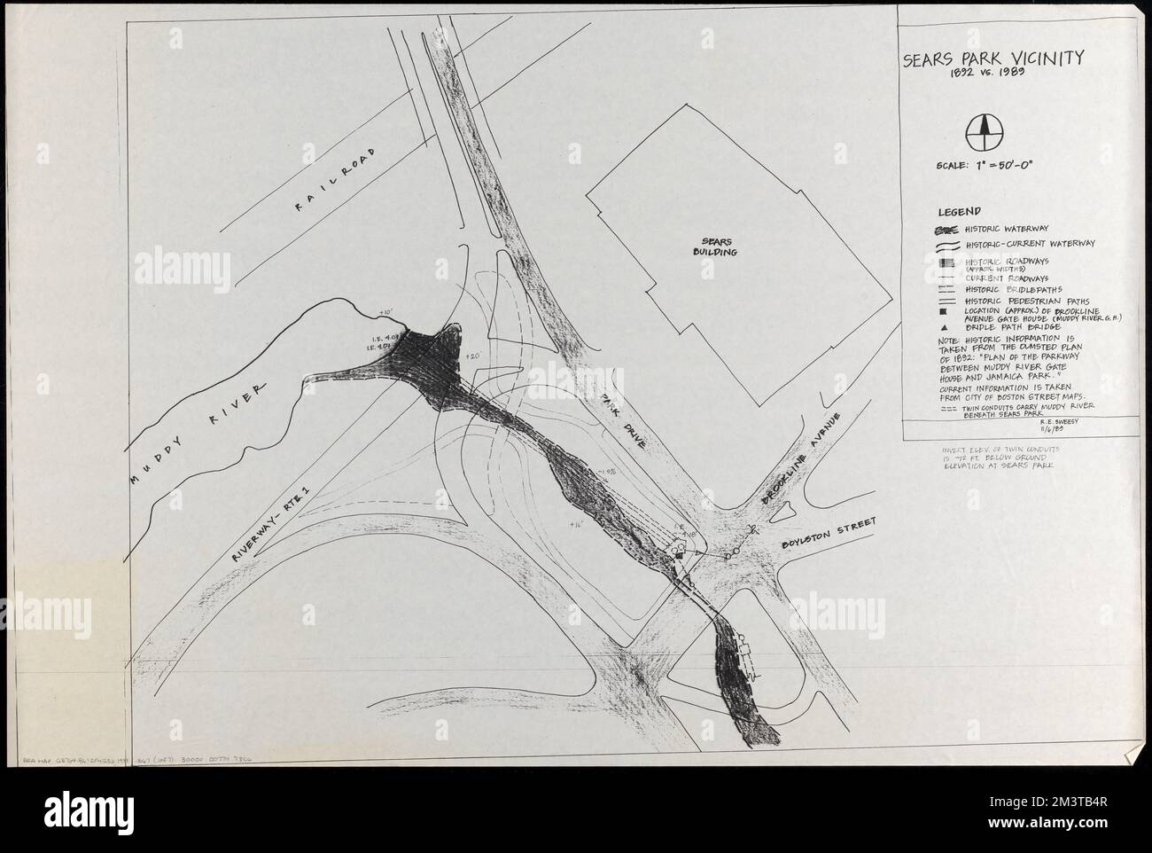 Sears Park conceptual site plan with historic waterway , Parks ...