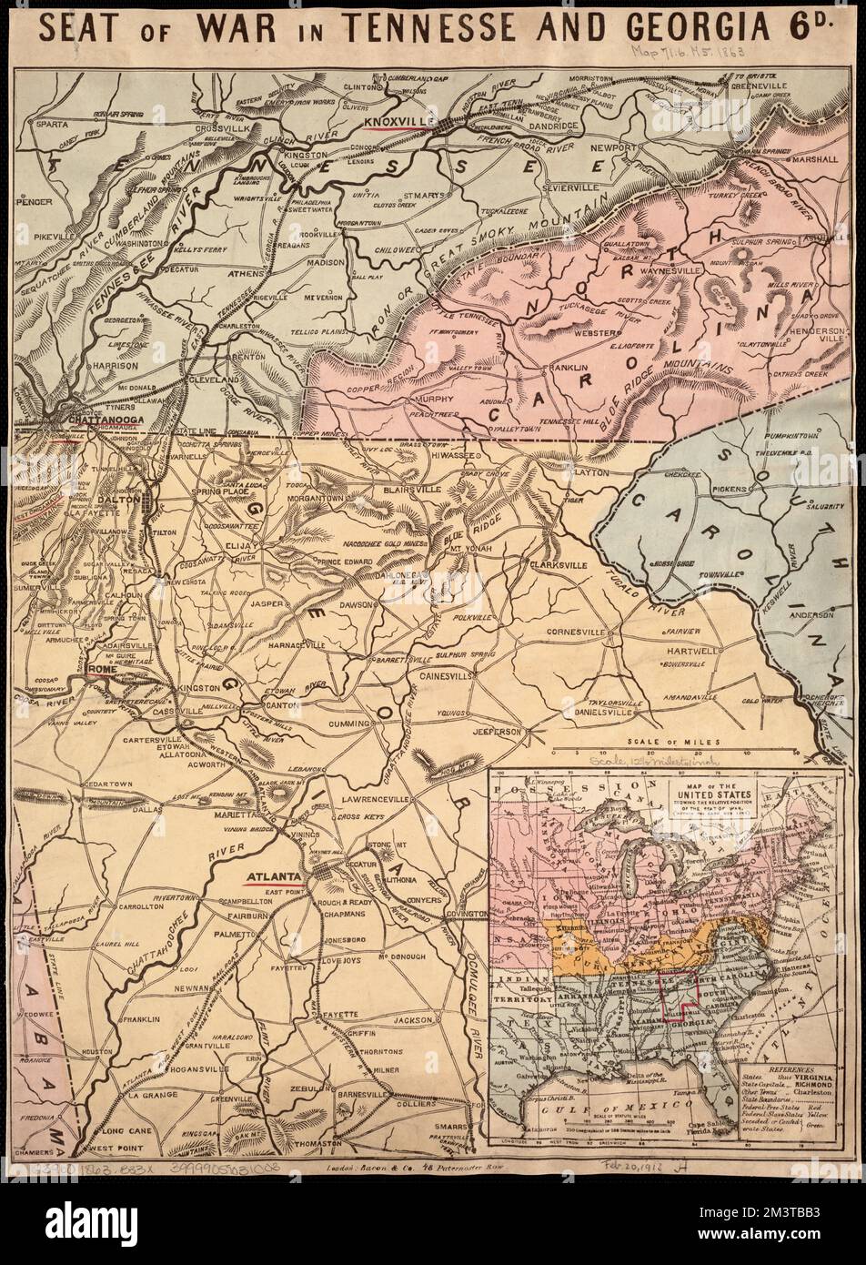 Seat of war in Tennesse and Georgia : 6D , United States, History ...