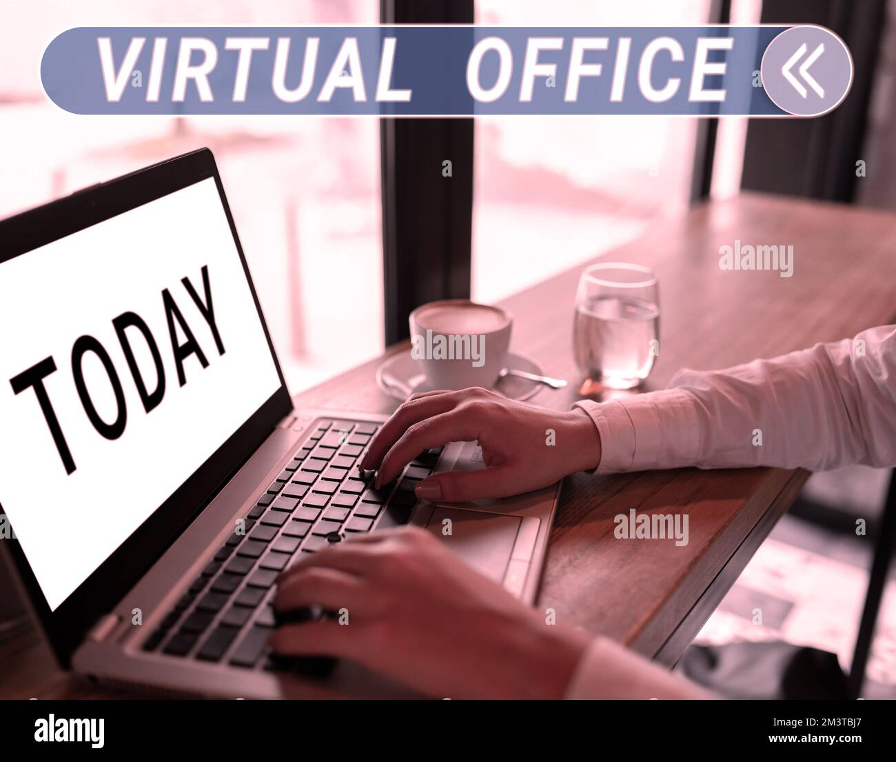 Sign displaying Virtual Office. Business idea Mobile work-environment ...