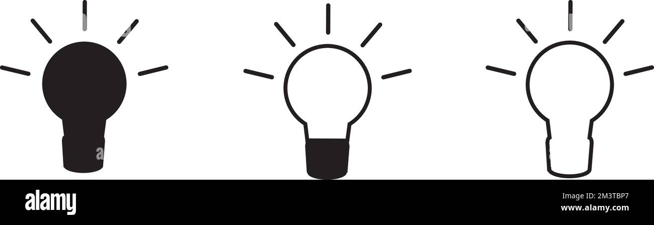 A pack of light bulb icons on the white background Stock Vector Image ...