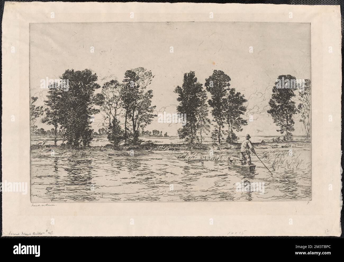 Second island outlet , Islands, Trees, Bodies of water. Frank W. Benson ...