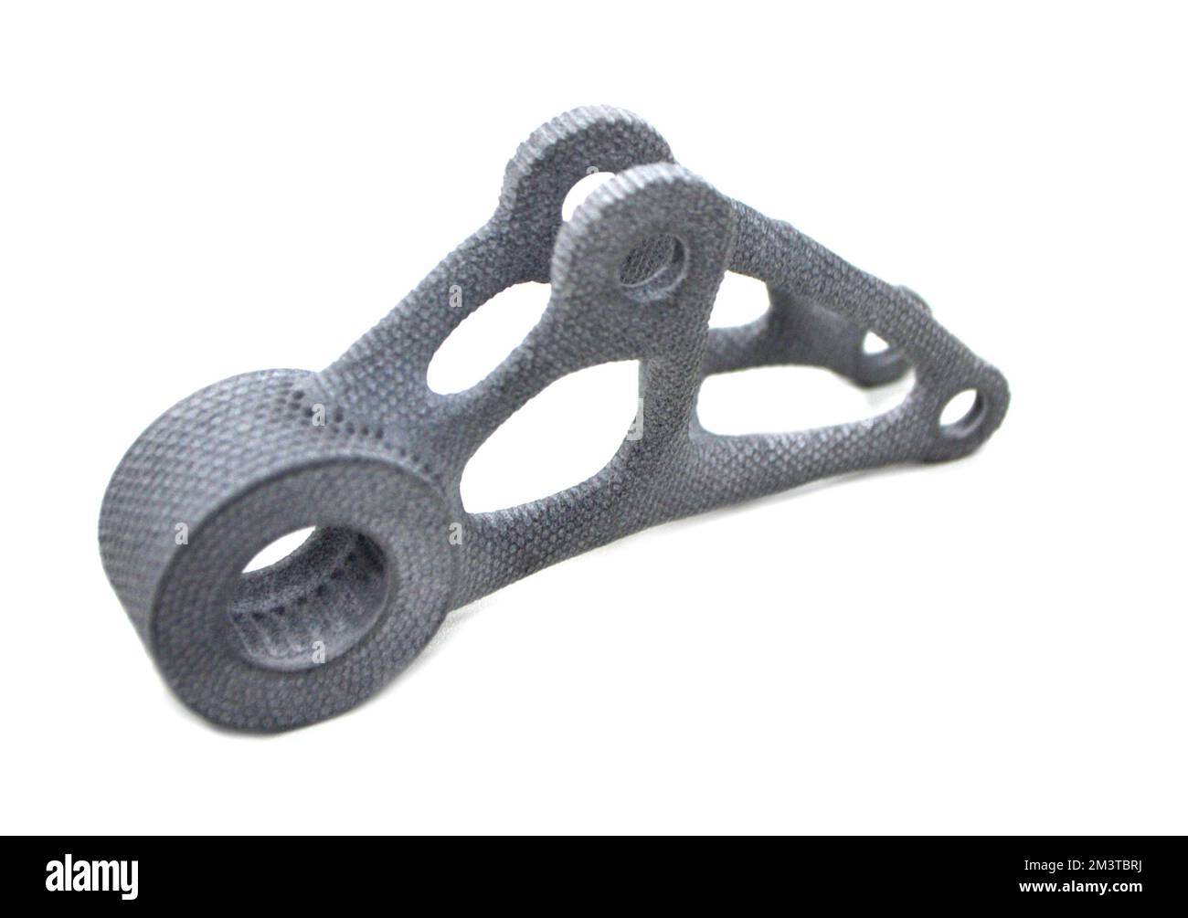 Gray model printed on 3D printer from polyamide plastic powder isolated ...