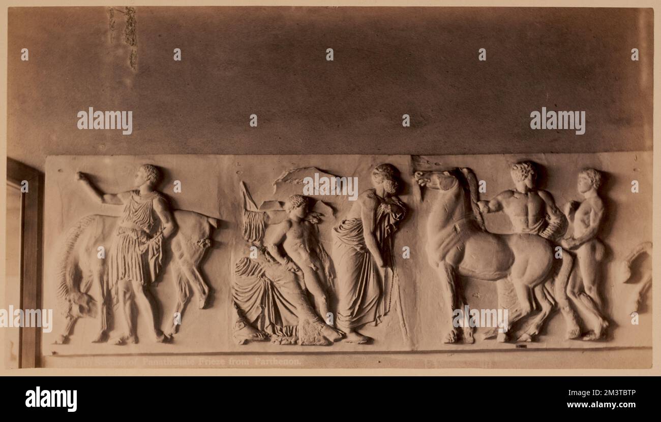 Section of panatheniac frieze from Parthenon , Antiquities, Bas-reliefs, Parthenon Athens ...