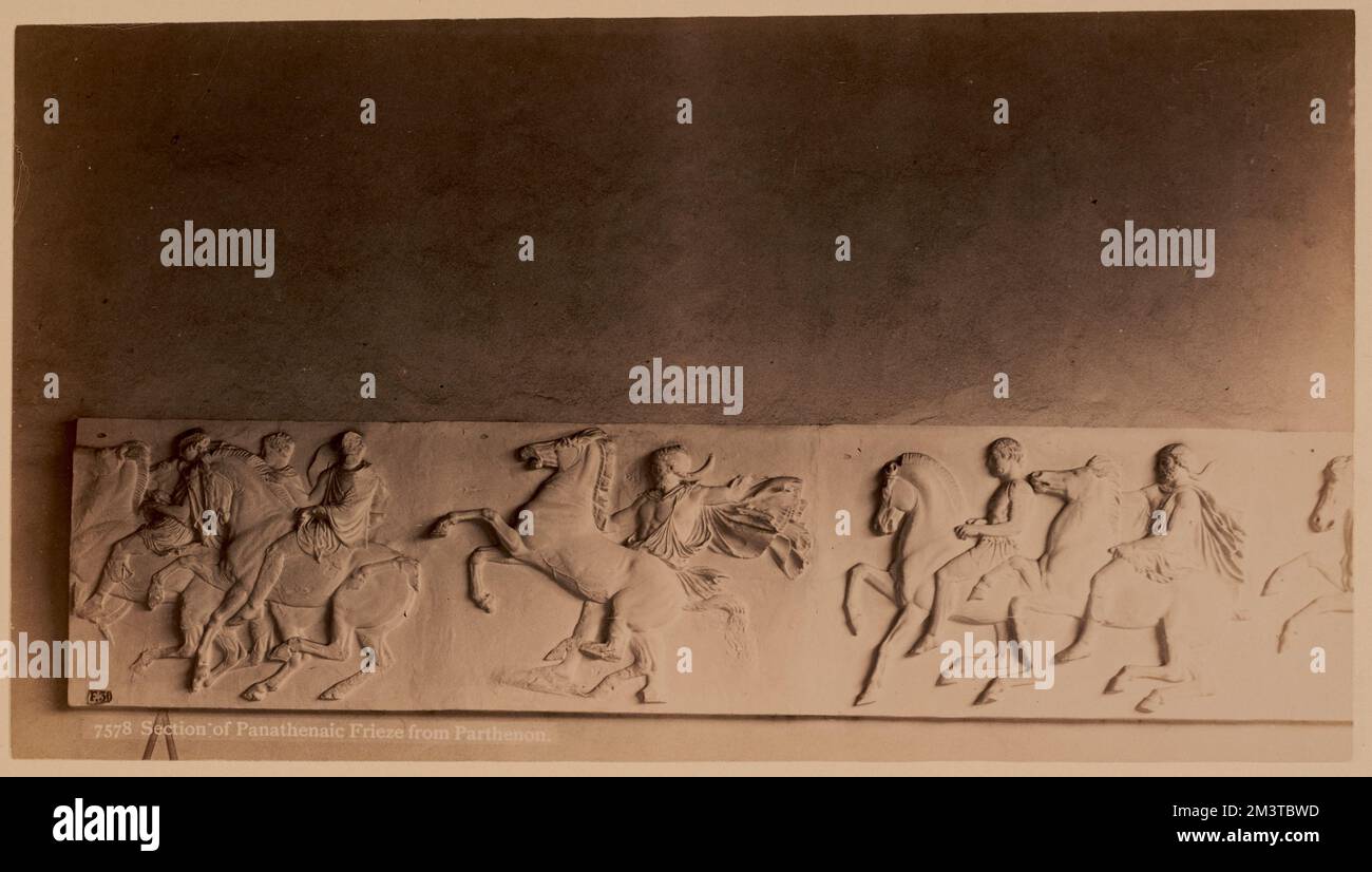 Section of panatheniac frieze from Parthenon , Antiquities, Bas-reliefs ...