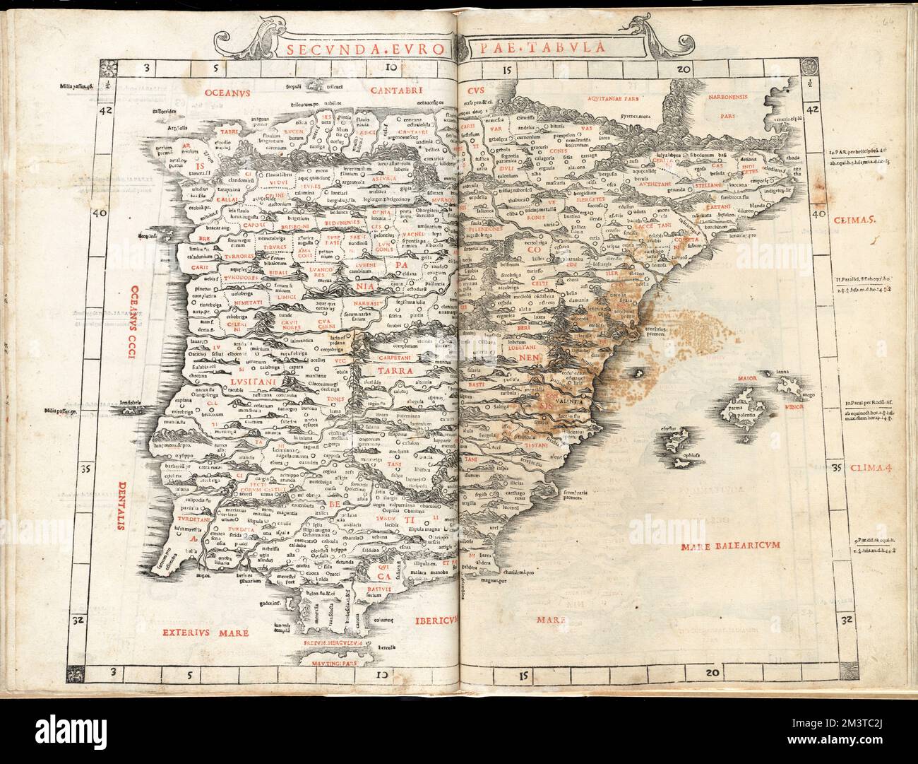 Secunda Europae tabula , Iberian Peninsula, Maps Norman B. Leventhal ...