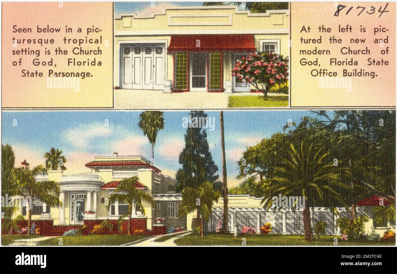 Seen below in a picturesque tropical setting is the Church of God ...