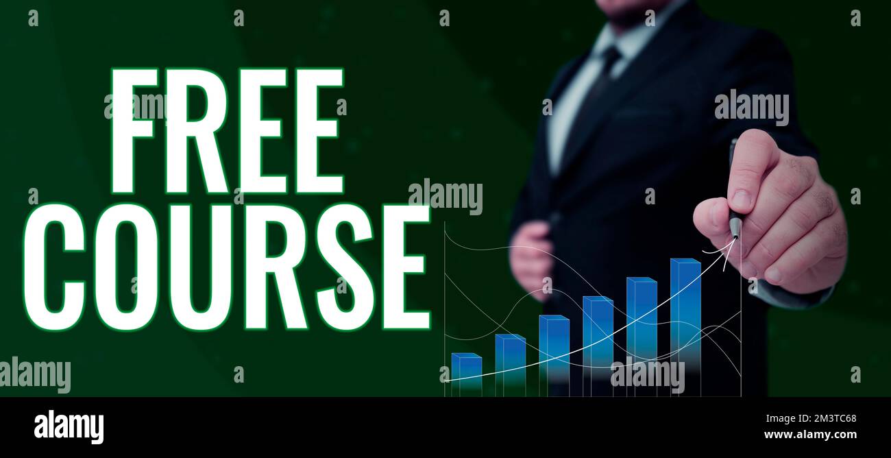 Conceptual caption Free Course. Business idea series of lessons or ...
