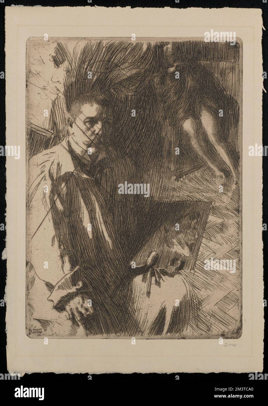 Self portrait with model II , Artists, Artists' models, Palettes, Zorn ...