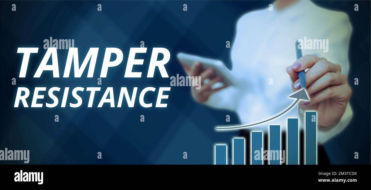 Text showing inspiration Tamper Resistance. Word for resilent to ...