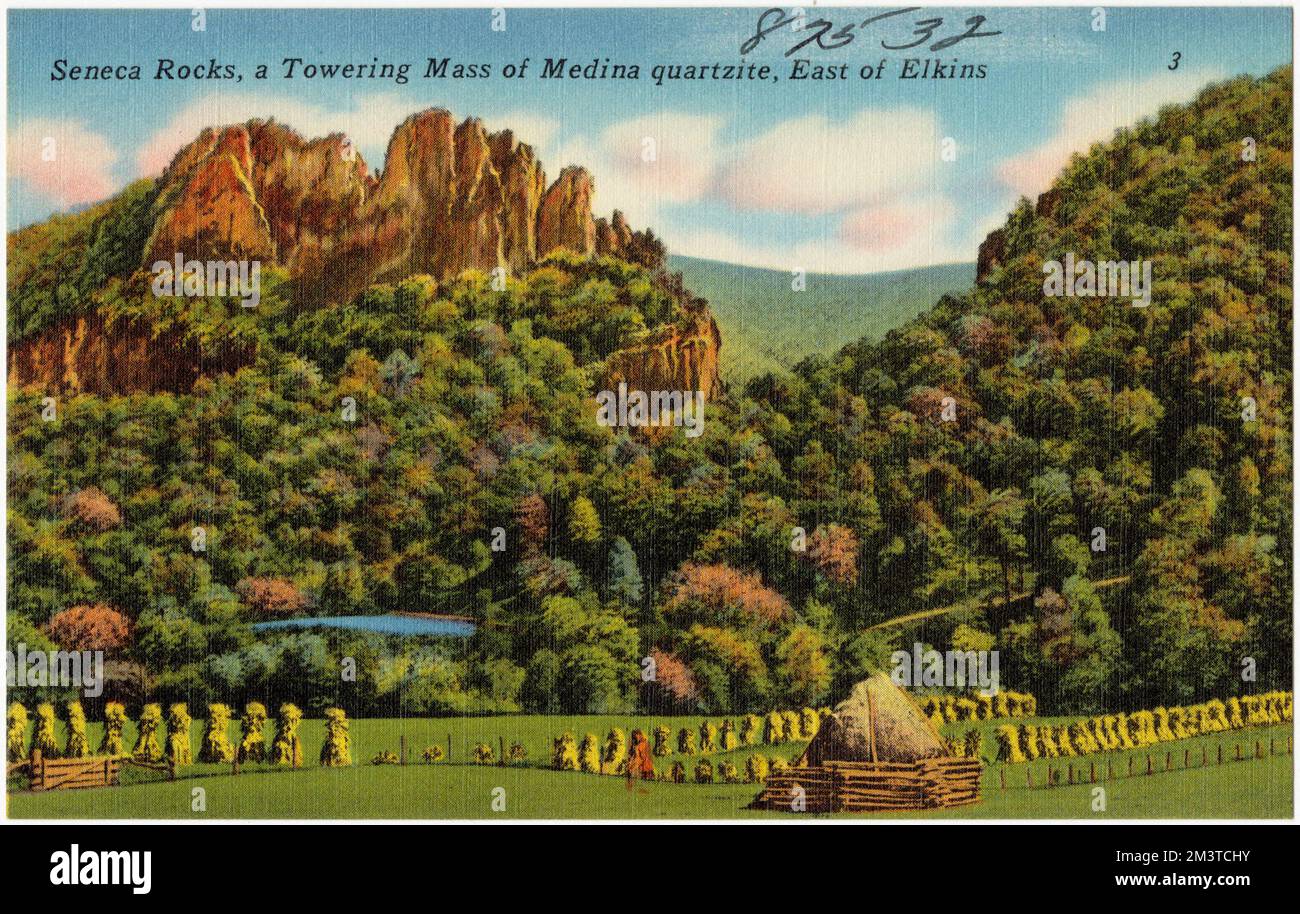 Seneca Rocks, a towering mass of medina quartzite, east of Elkins ...