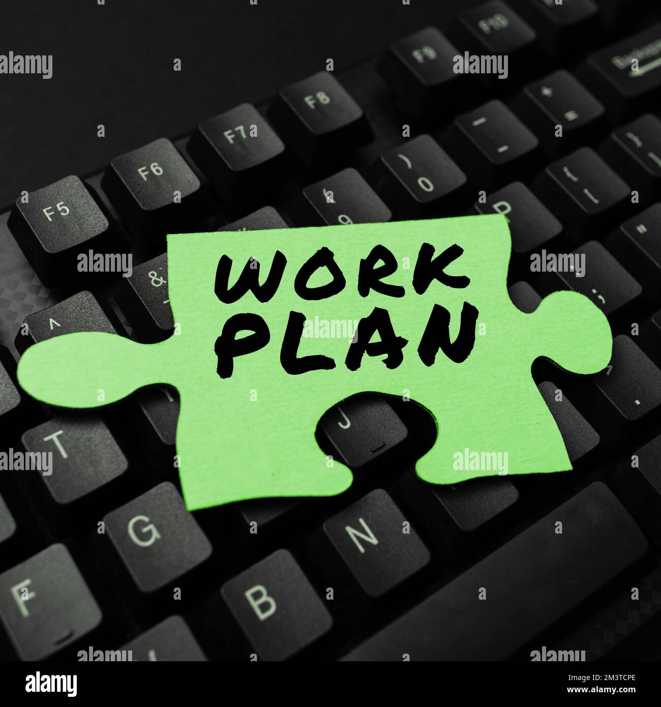 Text showing inspiration Work Plan. Business overview project to be ...