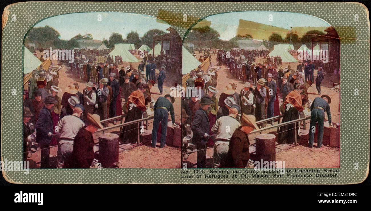 Serving out Army supplies to unending bread line of refugees at Ft ...