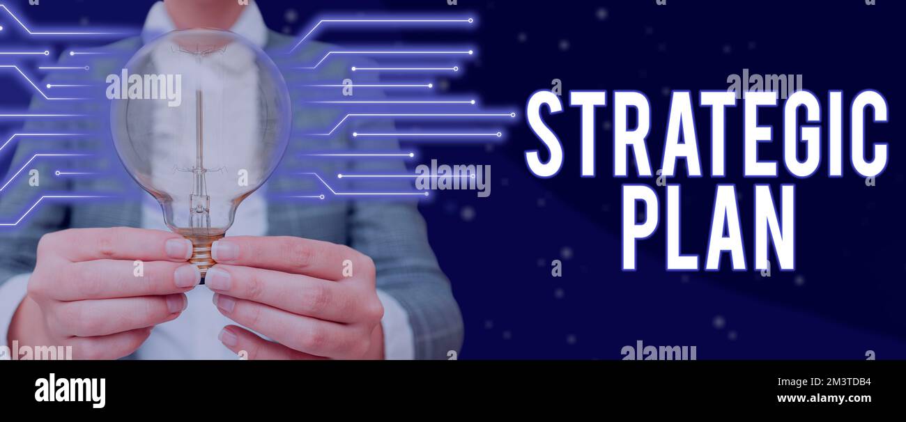 Text showing inspiration Strategic Plan. Conceptual photo A process of ...