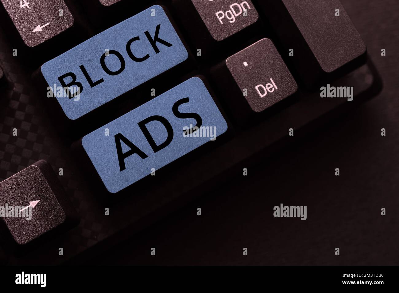 Hand writing sign Block Ads. Business idea program that will remove ...