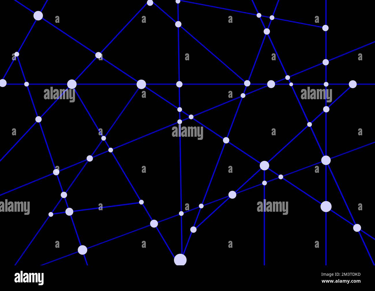 Blue network illustration on black background Stock Photo - Alamy