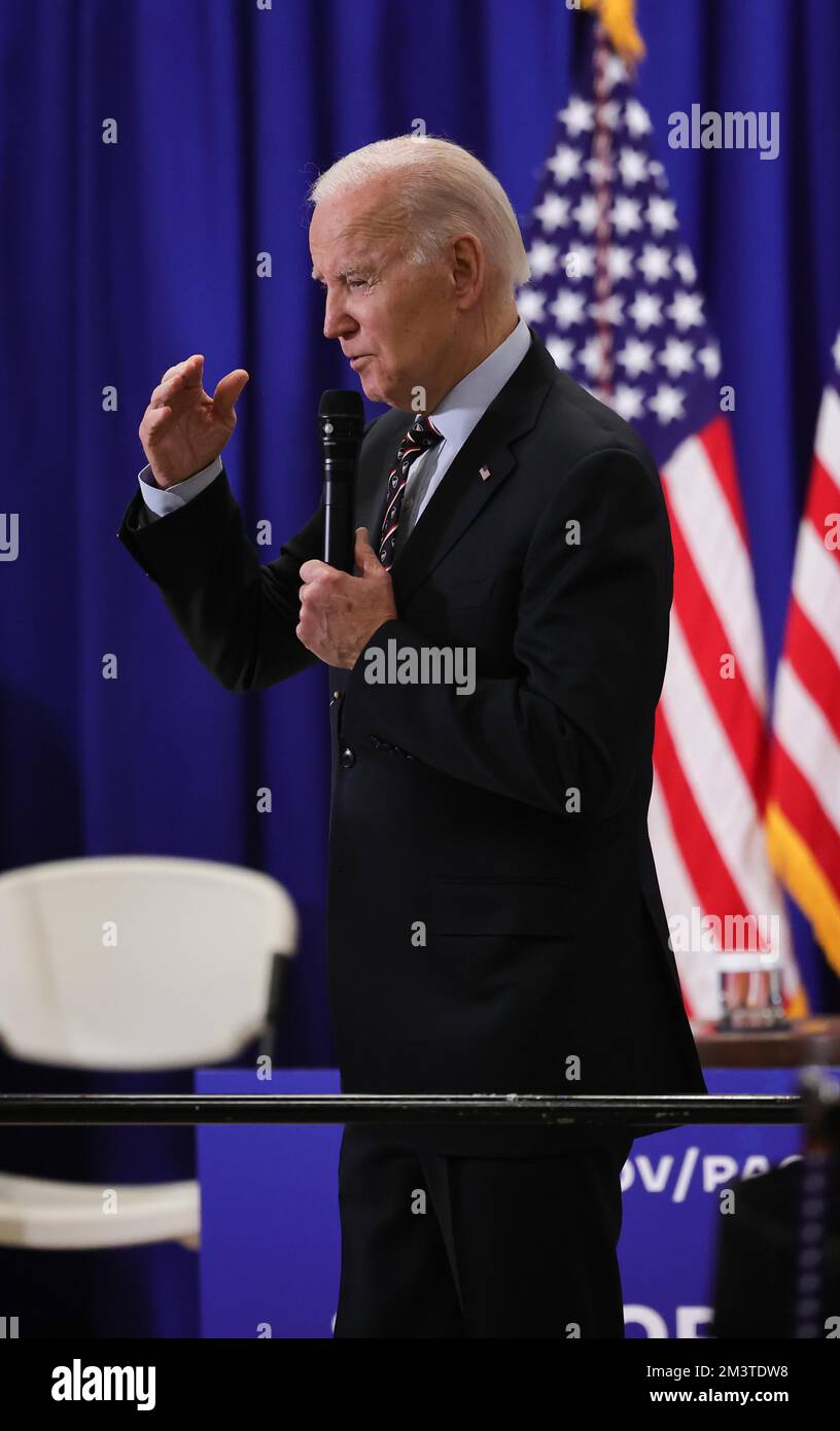 United States President Joe Biden makes remarks as he participates in a ...