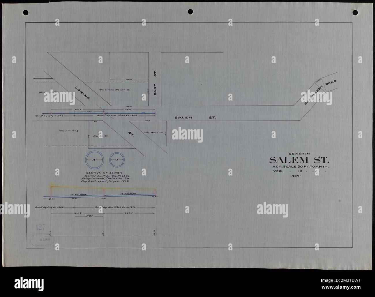 Sewer in Salem St. , Sewers, Streets. Lawrence Stock Photo - Alamy