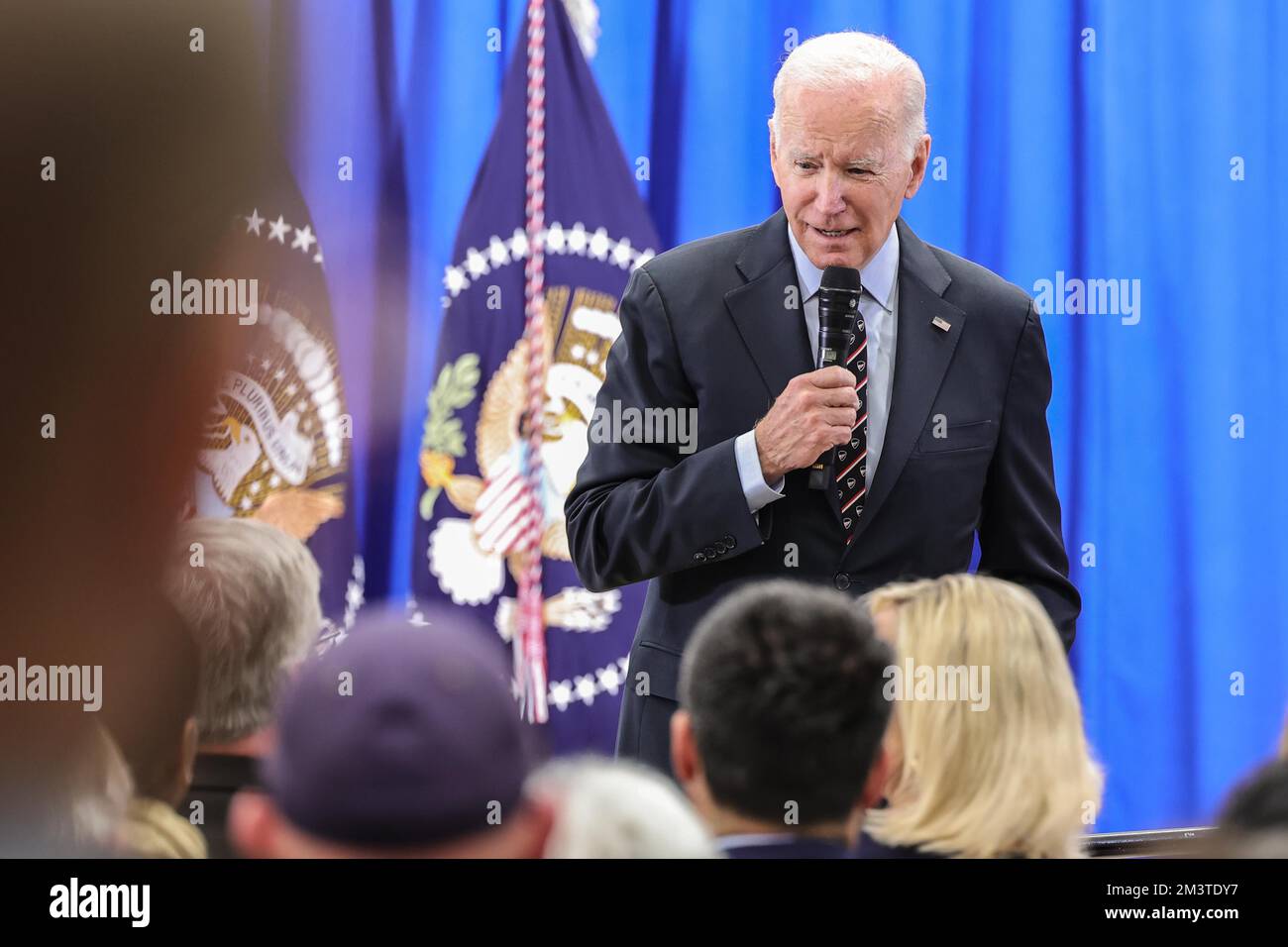 United States President Joe Biden makes remarks as he participates in a ...
