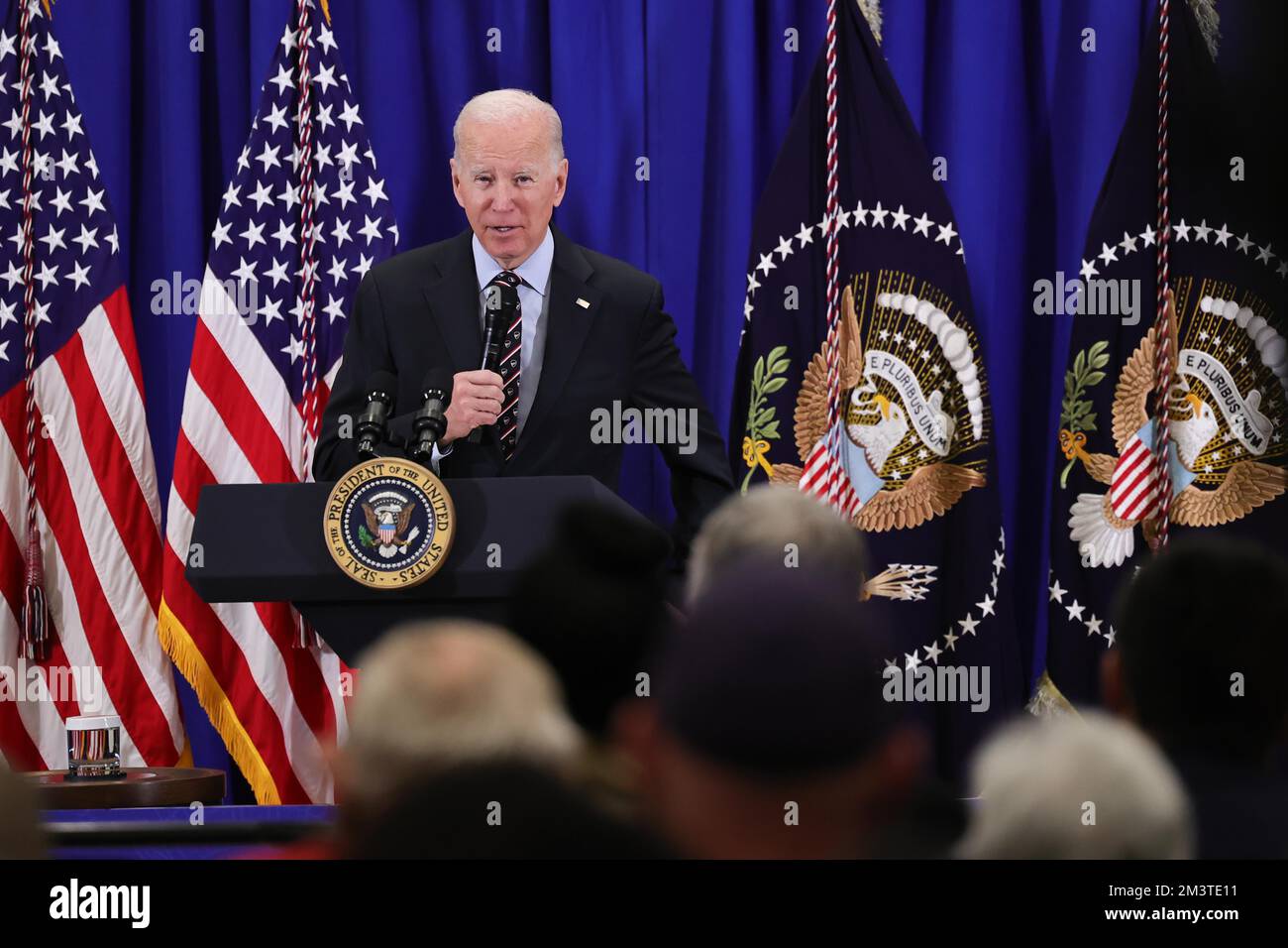 United States President Joe Biden makes remarks as he participates in a ...