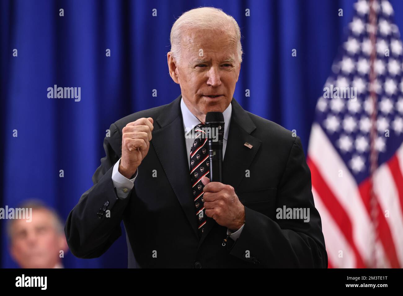United States President Joe Biden makes remarks as he participates in a ...
