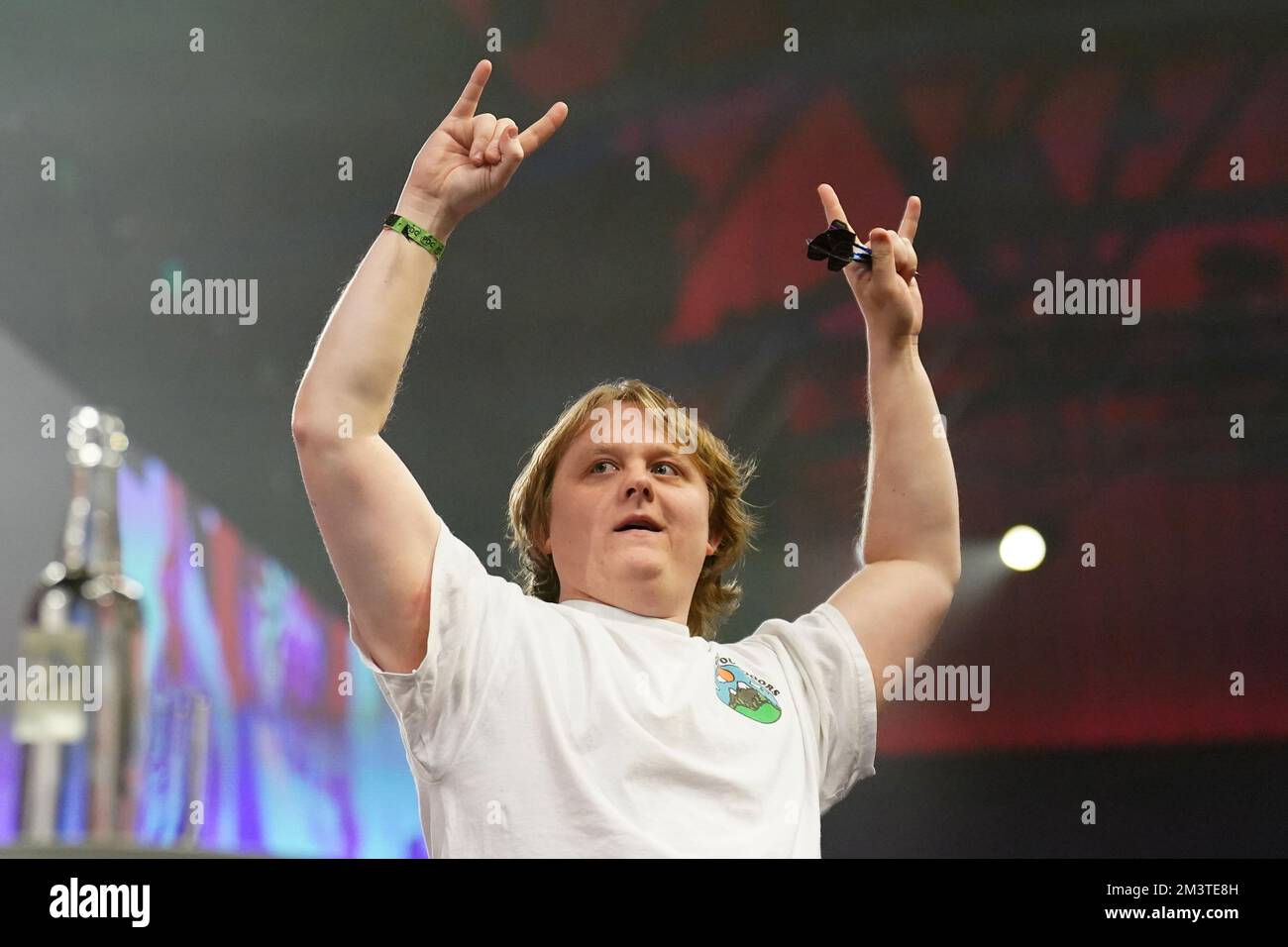 Singer Lewis Capaldi can be seen during day two of the Cazoo World ...