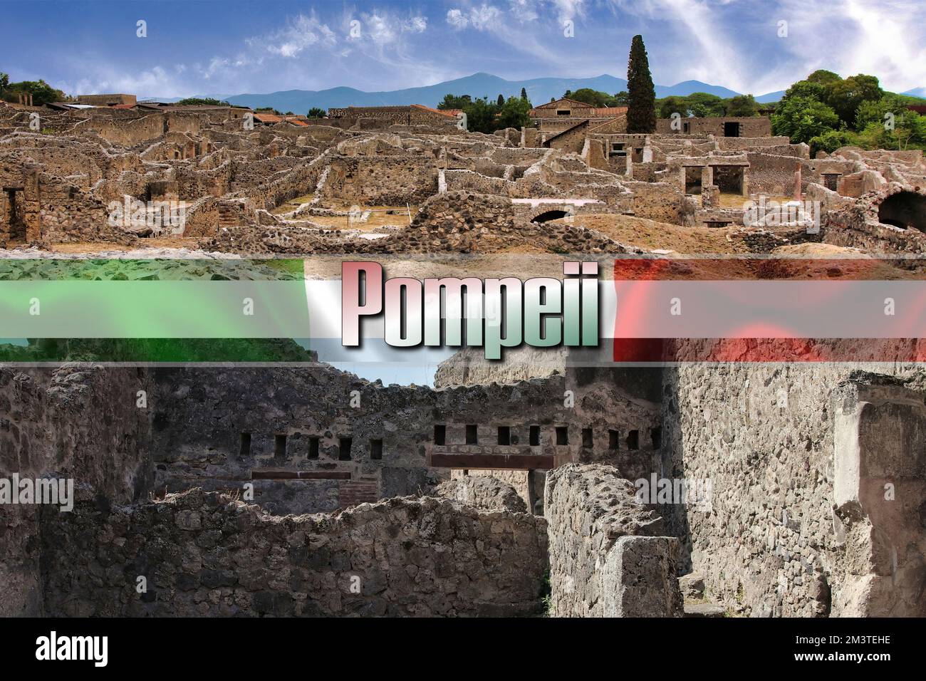 The beautiful Roman city of Pompeii destroyed by the eruption of the ...