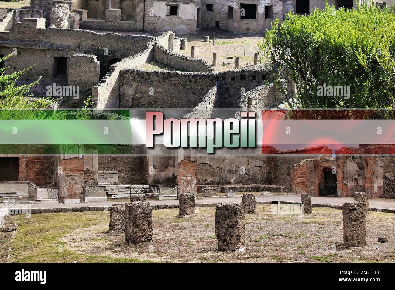 The beautiful Roman city of Pompeii destroyed by the eruption of the ...
