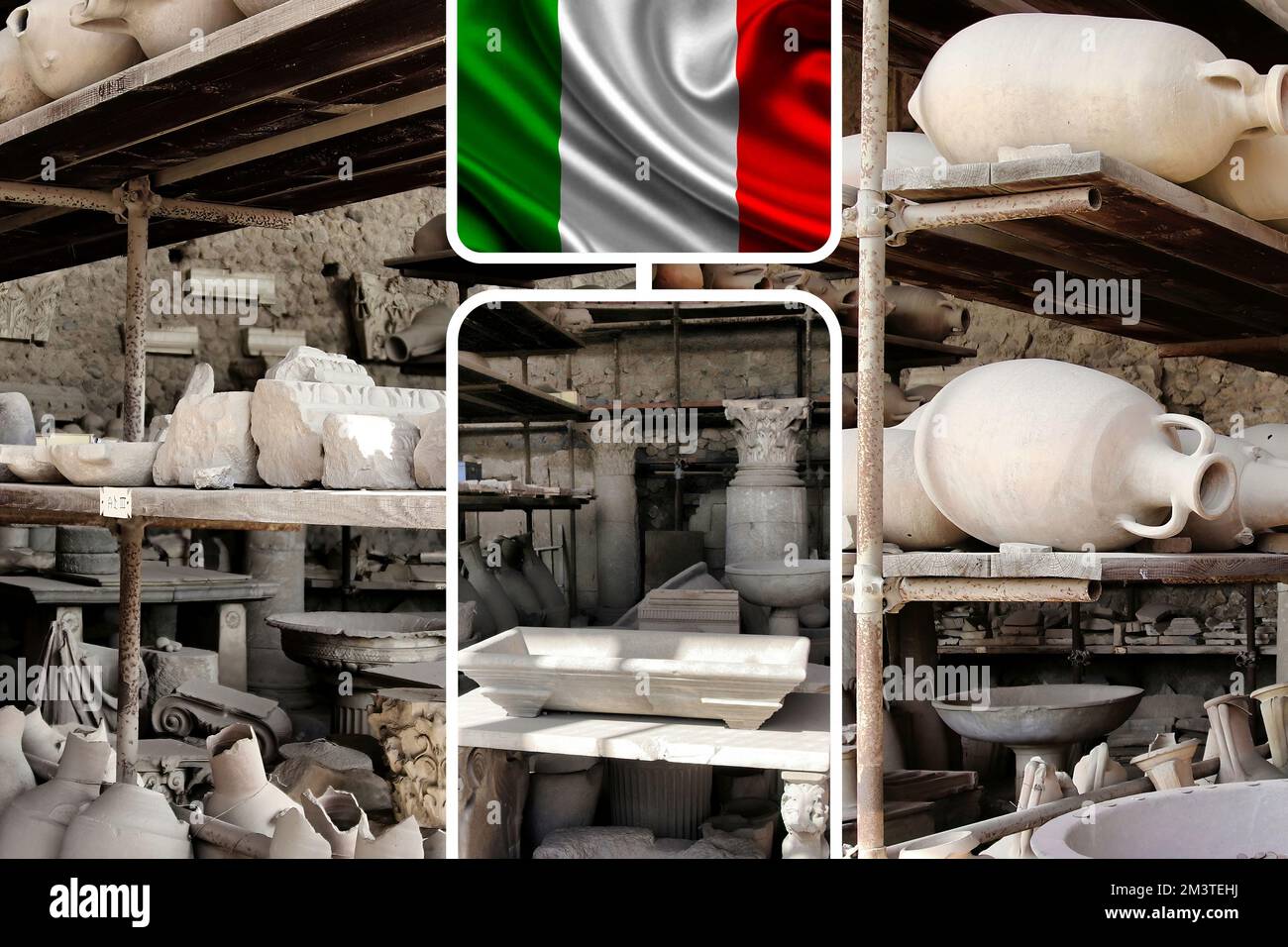 The beautiful Roman city of Pompeii destroyed by the eruption of the ...