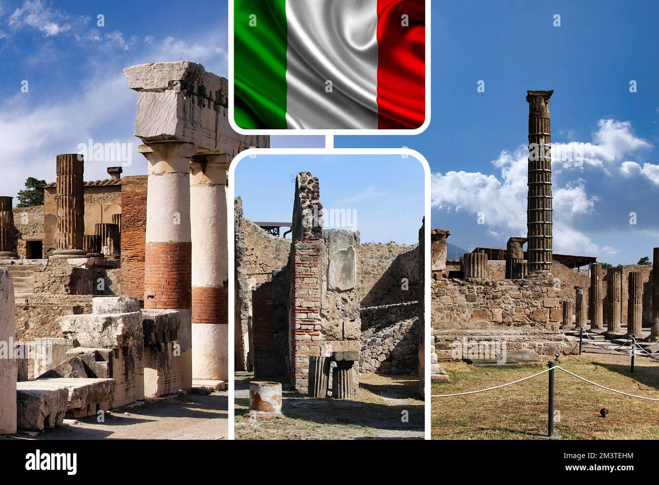 The beautiful Roman city of Pompeii destroyed by the eruption of the ...