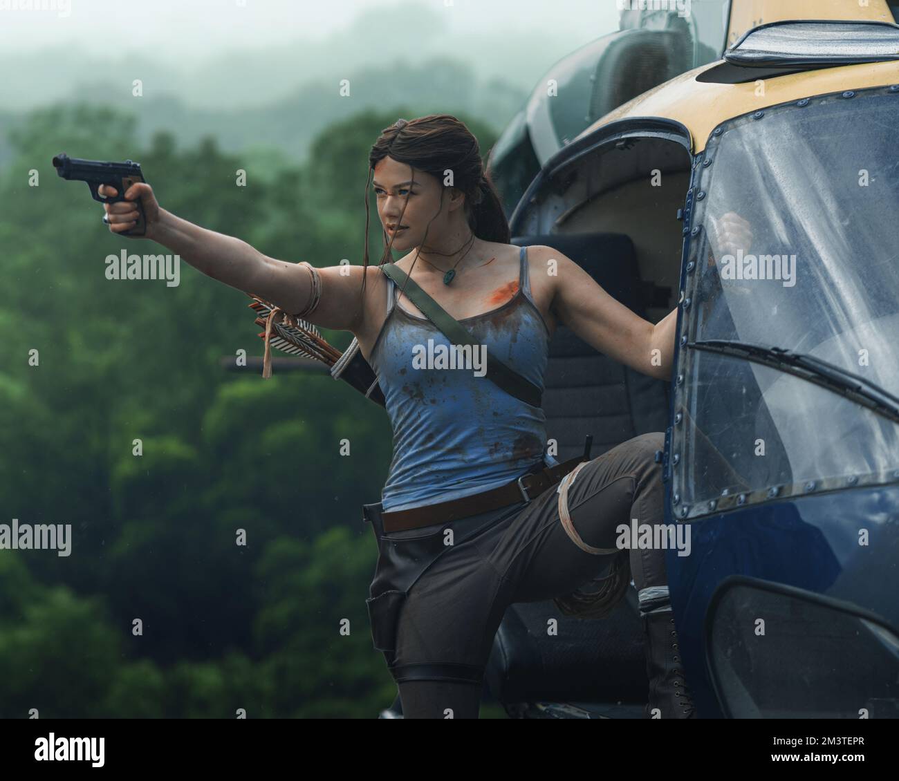 lara croft cosplay Stock Photo - Alamy