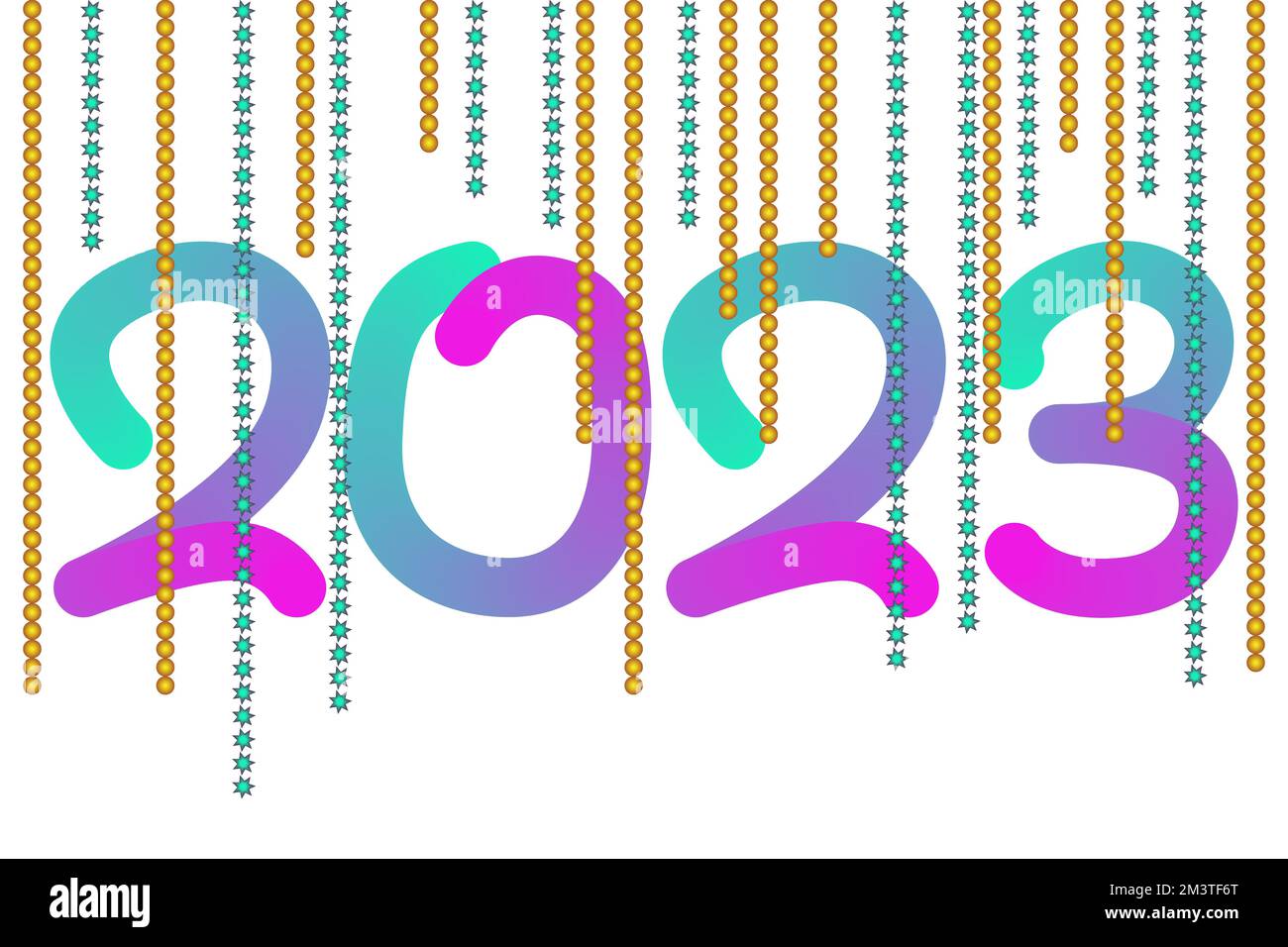 New year 2023, gradient numbers with decoration on a white background ...
