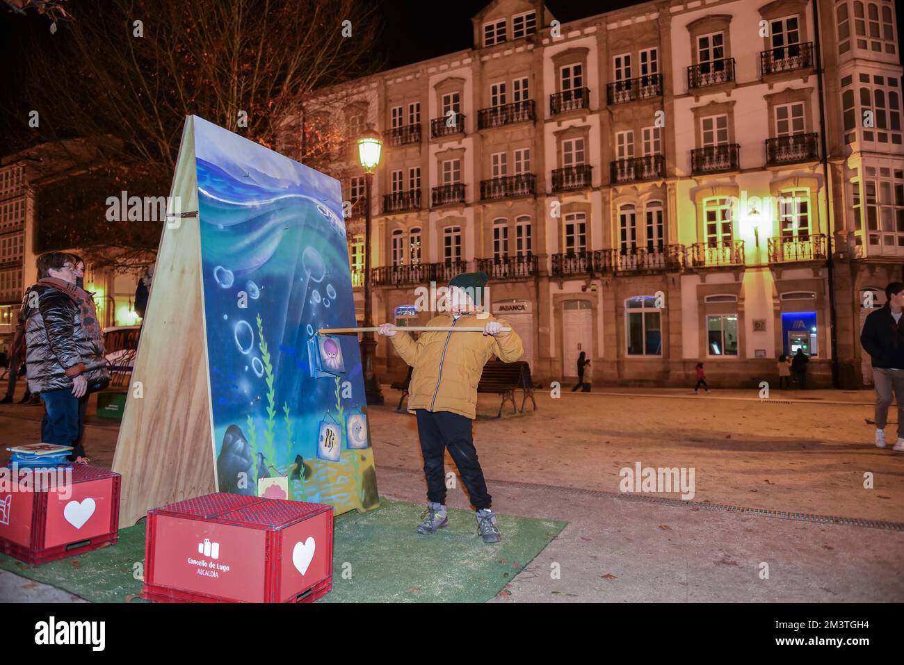 lugo, spain. december 9, 2022: activities and christmas market in the ...