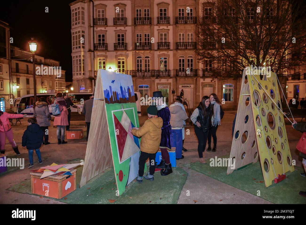 lugo, spain. december 9, 2022: activities and christmas market in the ...