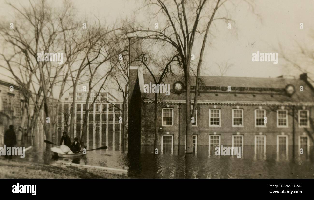 Shawsheen Village , Floods, Buildings, Rowboats . Massachusetts Stock ...