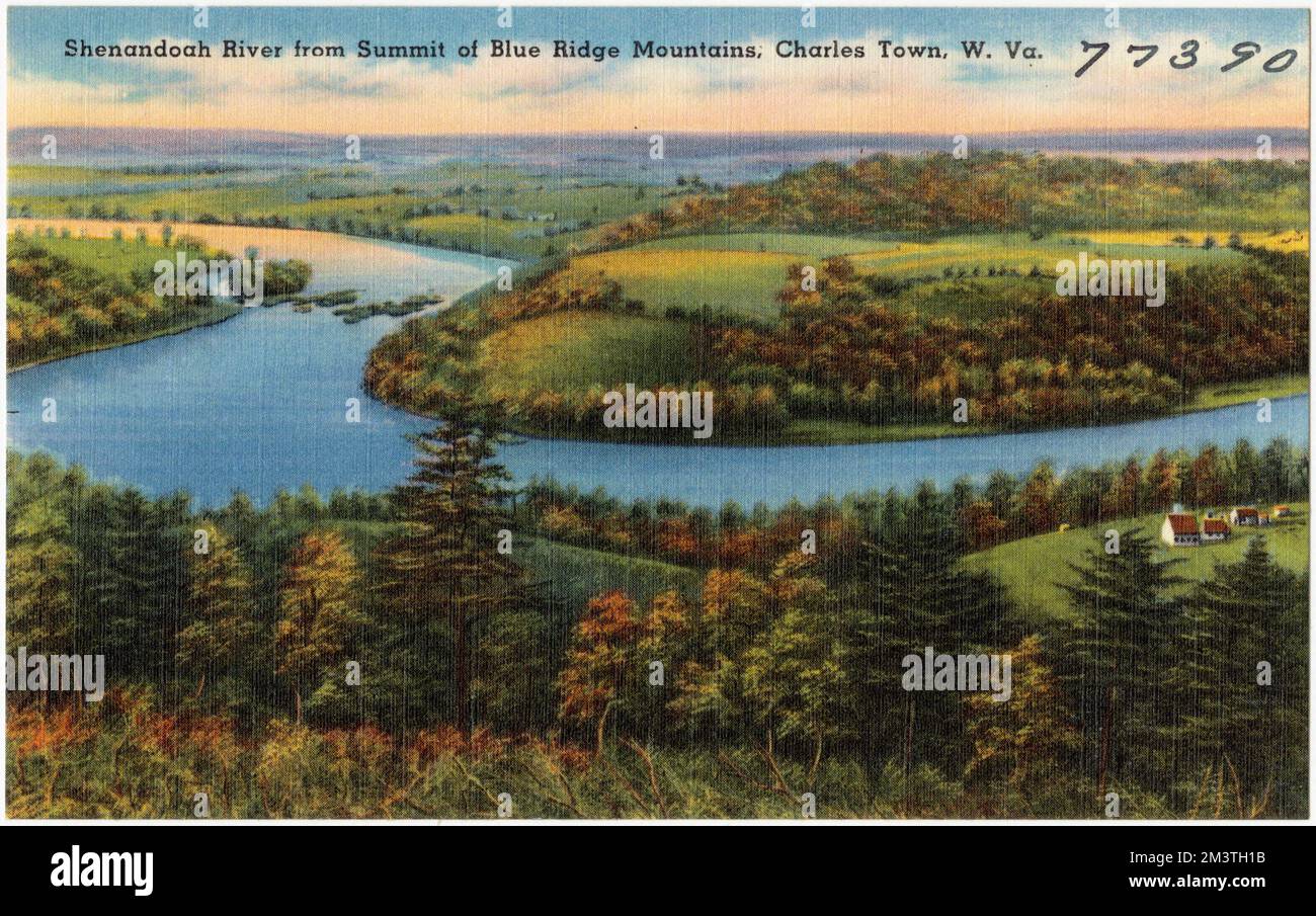 Shenandoah River from summit of Blue Ridge Mountains, Charles Town, W ...