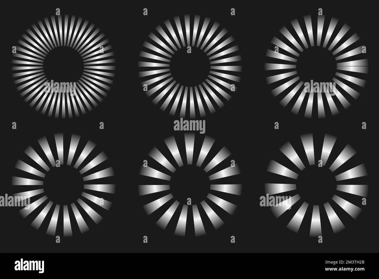 Silver 3d circles on a black background. Isolated vector 3c objects Stock Vector Image & Art - Alamy