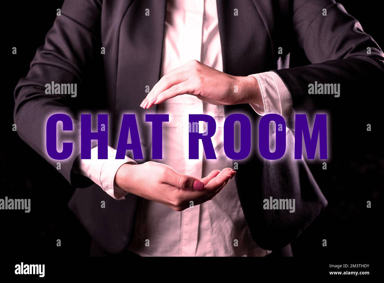 Conceptual caption Chat Room. Word for area on the Internet or computer ...