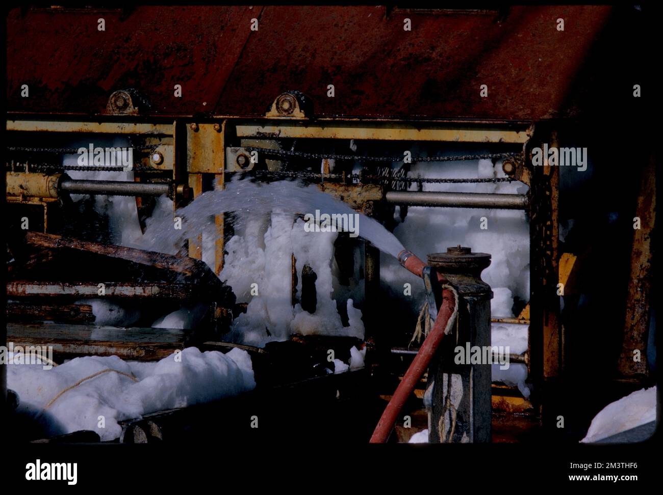 Ship machinery with hose, ice, and snow , Ship equipment & rigging ...