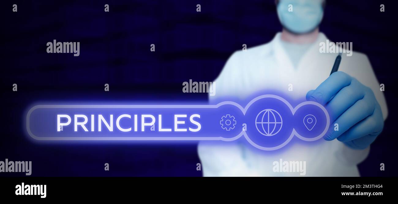Inspiration showing sign Principles. Business approach fundamental ...