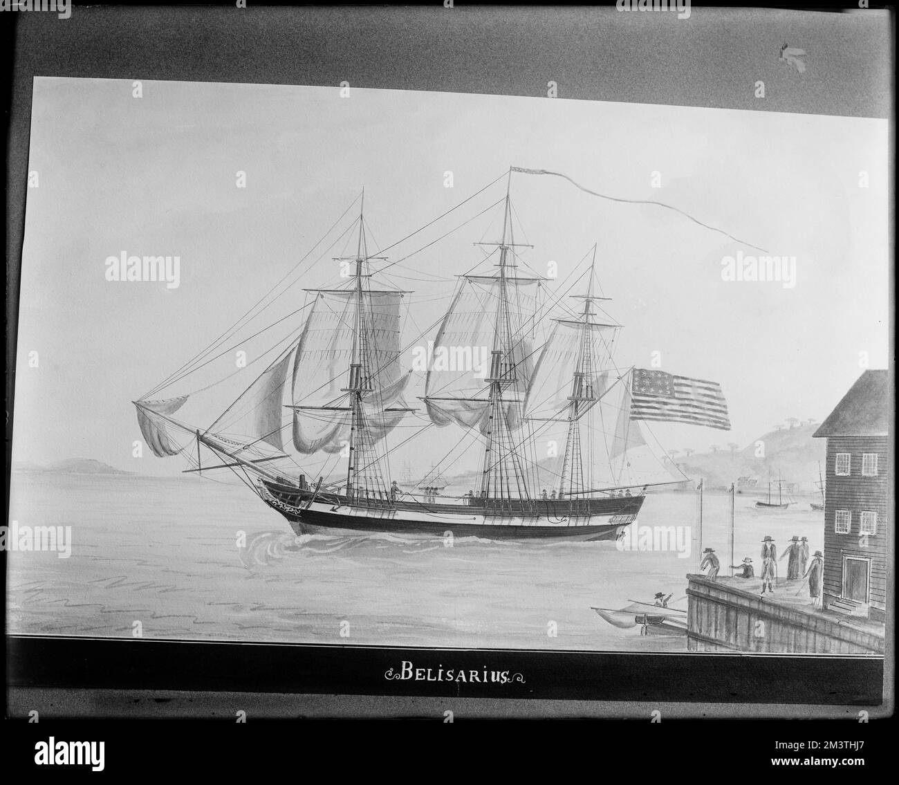 Shipping, ship Belisarius of Salem, 1794 , Ships, Marine paintings ...