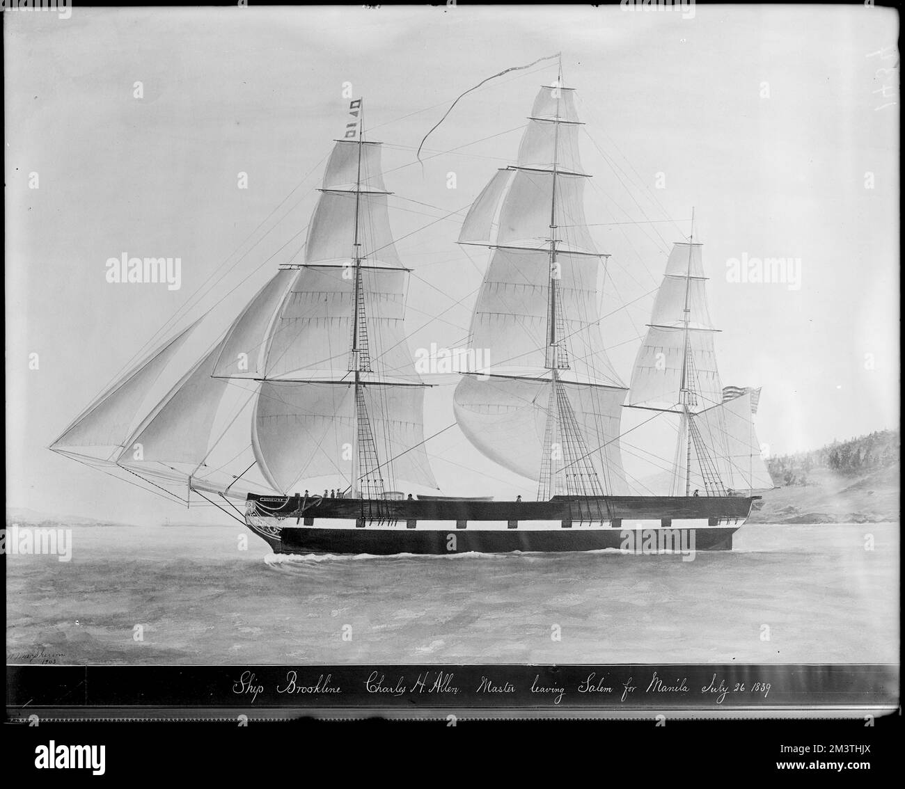 Shipping, ship 'Brookline,' leaving Salem for Manila, Charles H. Allen ...