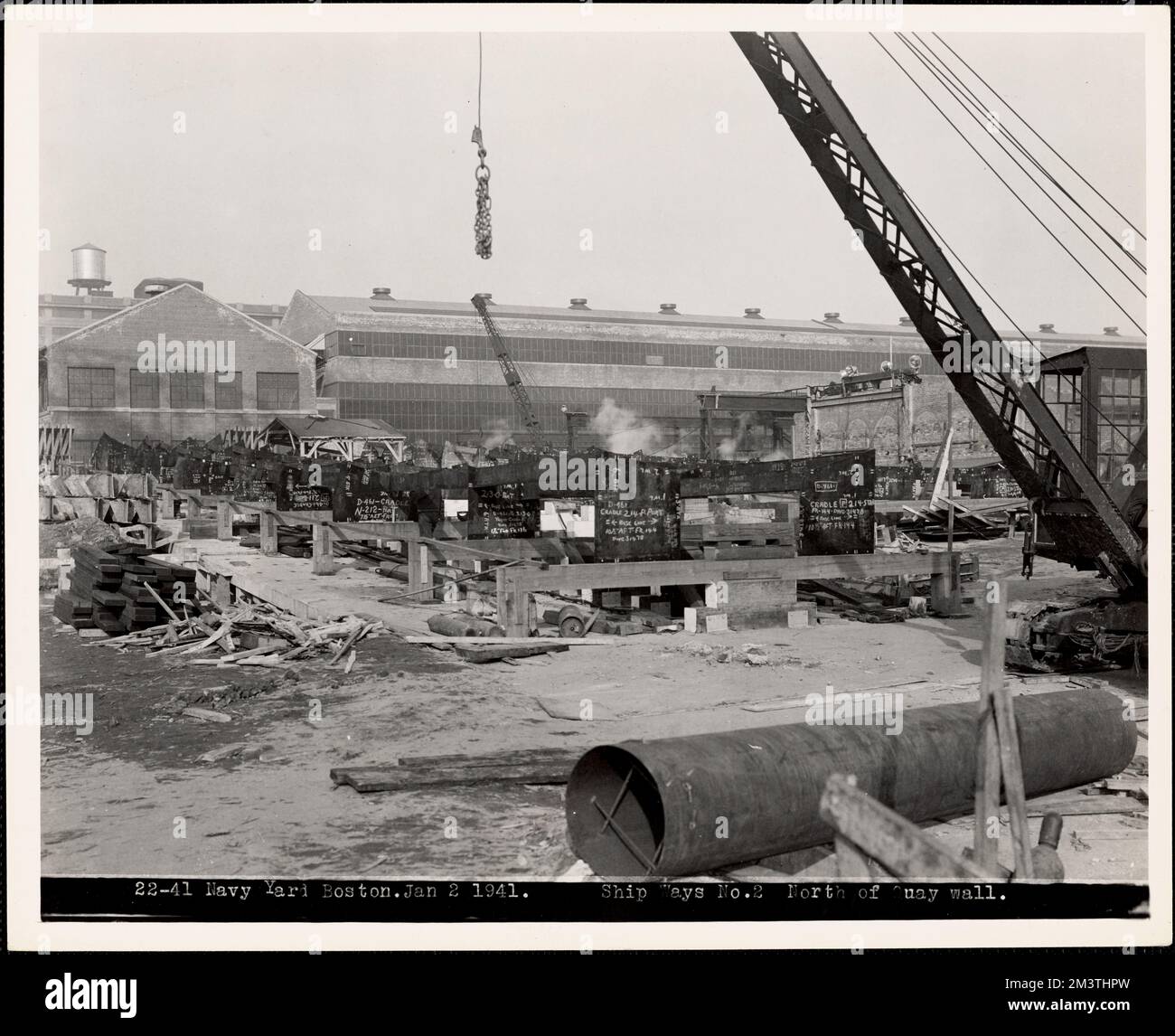 Shipways #2 Start of construction Completed 9/1941 , Naval yards ...