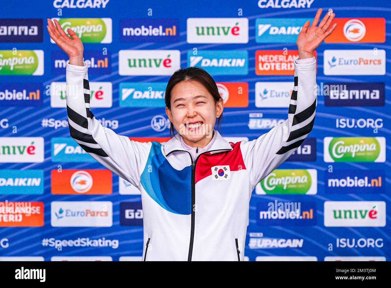 CALGARY, CANADA - DECEMBER 16: Min-Sun Kim of Republic of Korea ...
